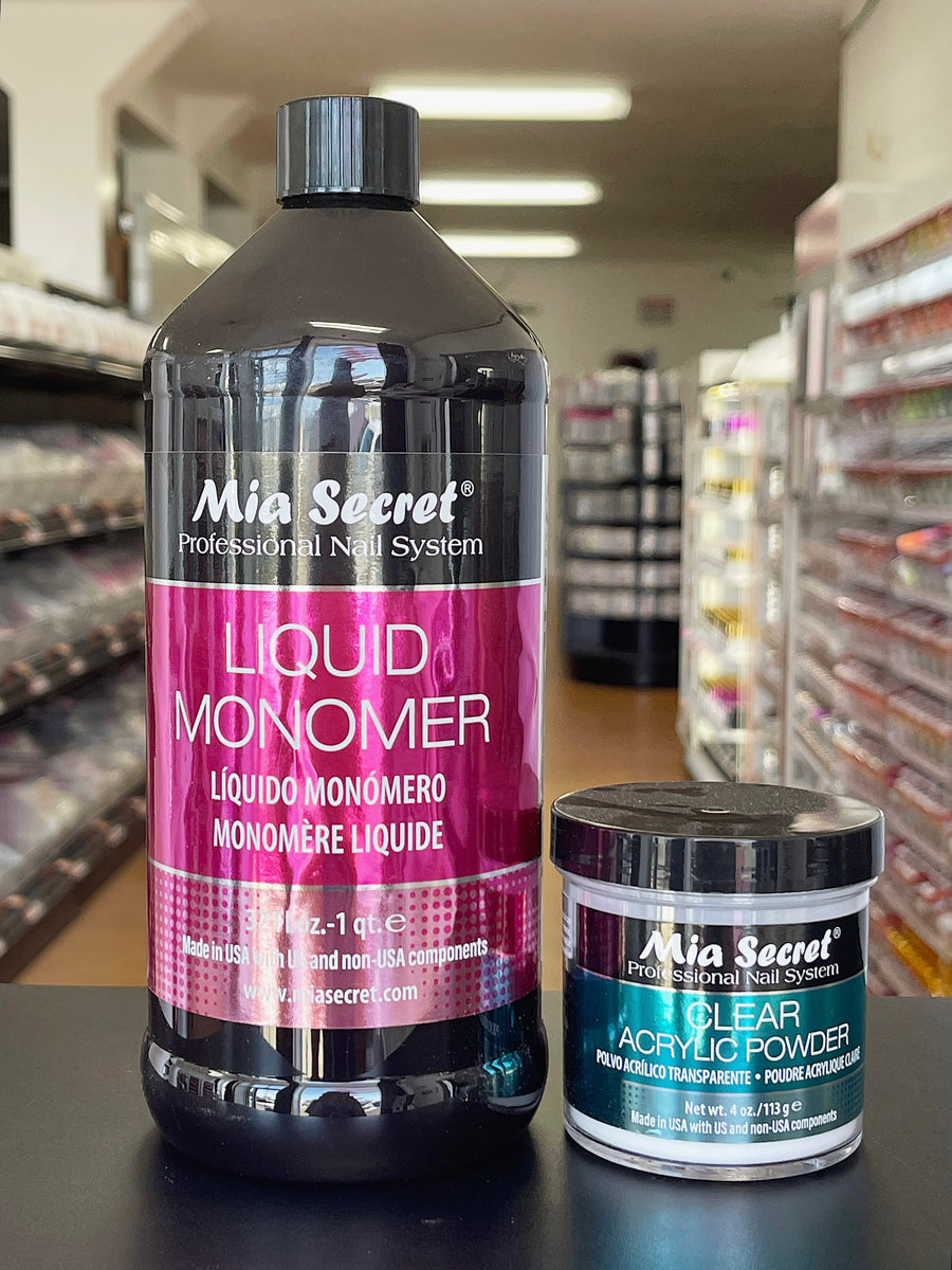 Mia Secret Bundle Nail Monomer & Clear Acrylic Powder – The Additude Shop
