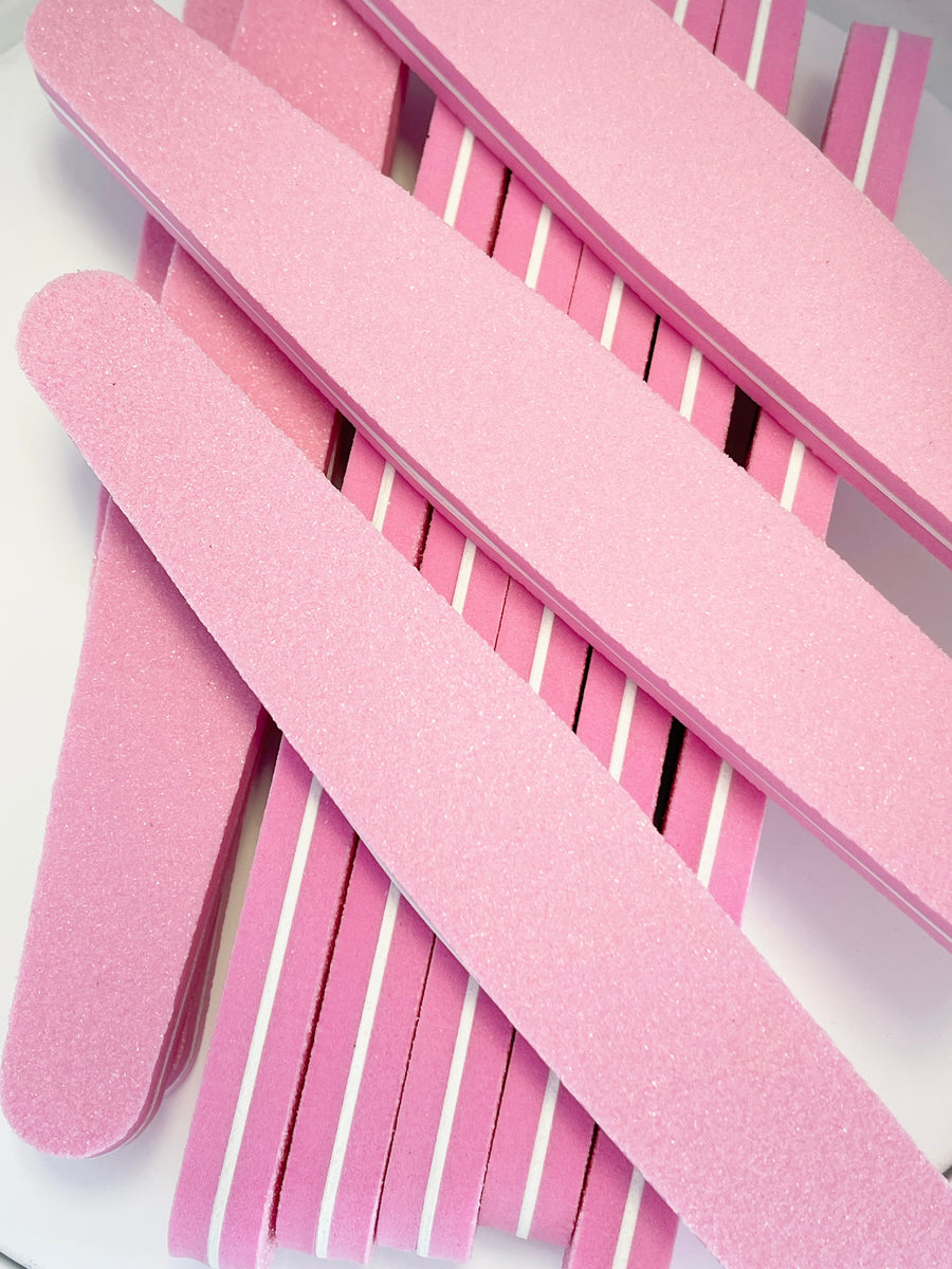Long Pink Nail Buffers 100/180-10 Pieces – The Additude Shop