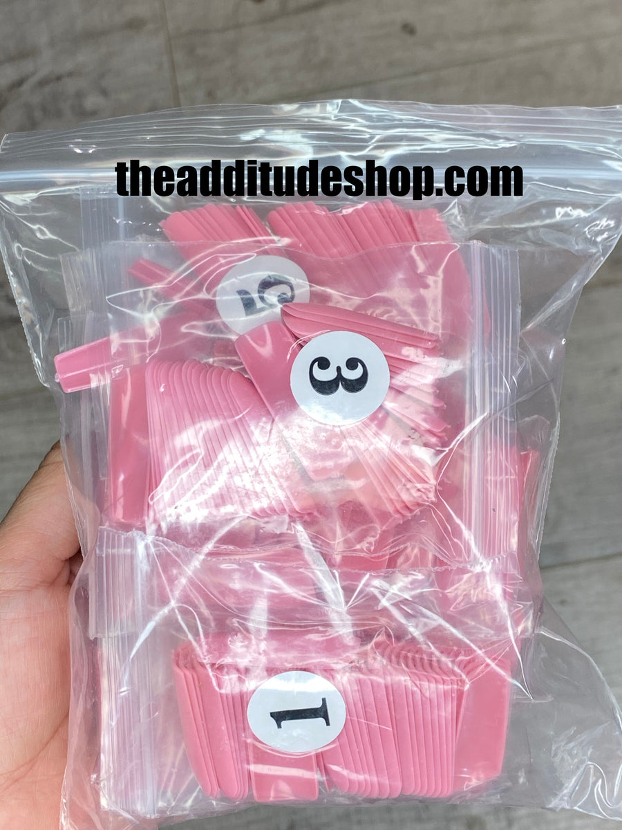 Pink- 500 Pieces Long Tapered Square Full Coverage Nail Tips – The ...