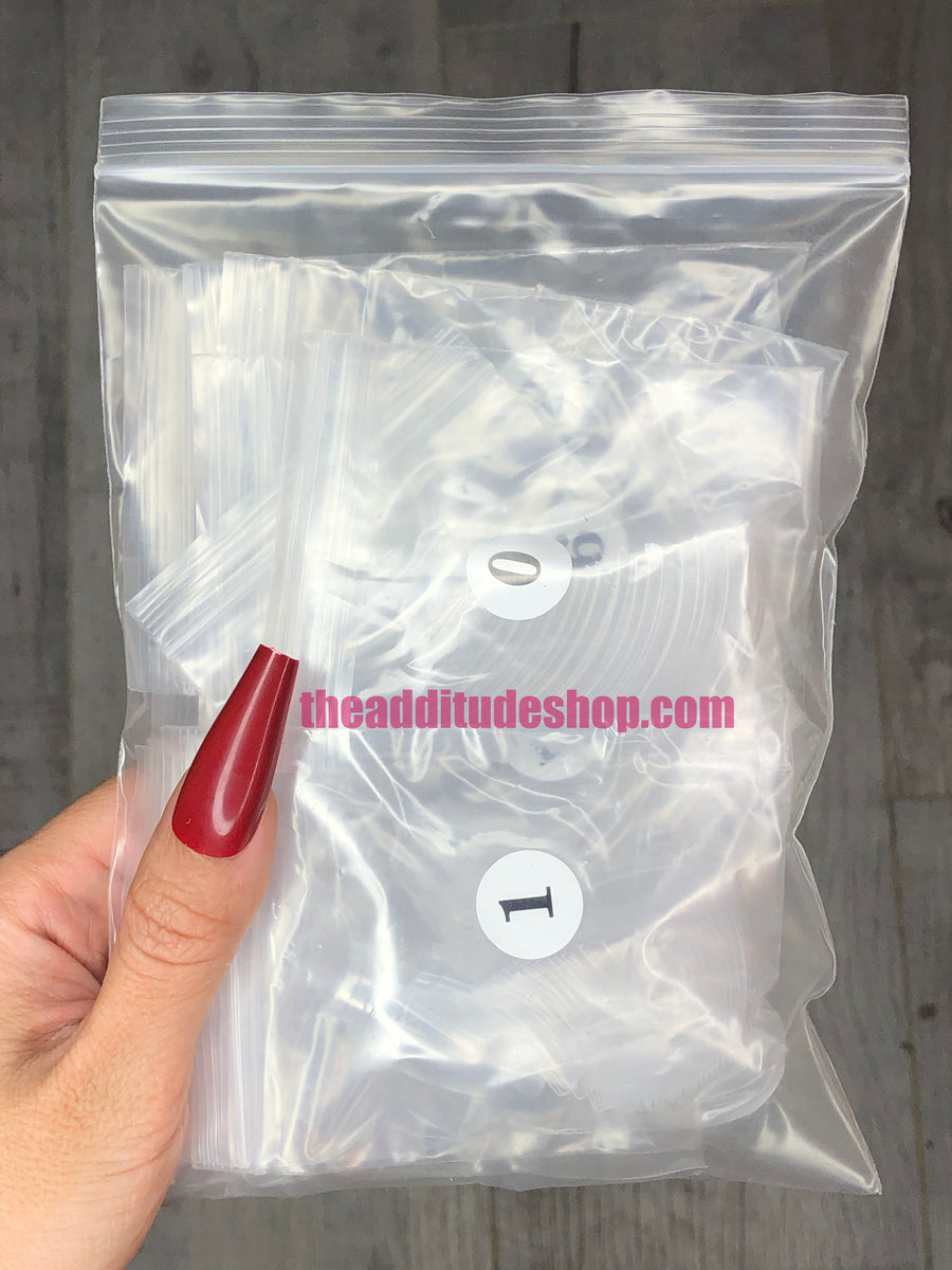 Tapered Coffin Half Cover Nail Tips-Natural Side Curve – The Additude Shop